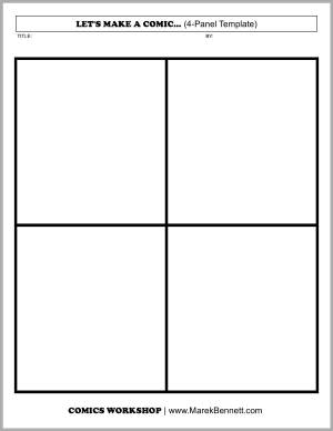 4-Panel Comics Template – www.MarekBennett.com